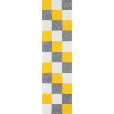 Myshaggy Collection Rugs Geometric Design 381 Yellow | DIY at B&Q