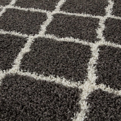 Myshaggy Collection Rugs Moroccan Design in Dark Grey 385D