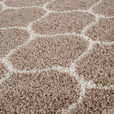 Myshaggy Collection Rugs Trellis Design in Beige 384 BI