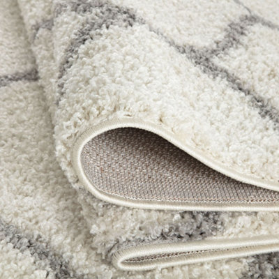 Myshaggy Collection Rugs Trellis Design in Ivory 384 IG