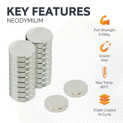 N42 Neodymium Magnet c/w Dimple on North Face for Research, Technology ...