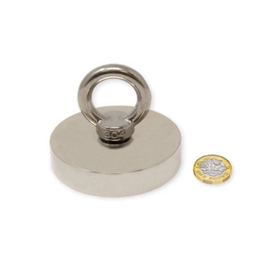 N42 Neodymium Pot Magnet with M10 Eyebolt & 10m Rope for Magnet Fishing ...
