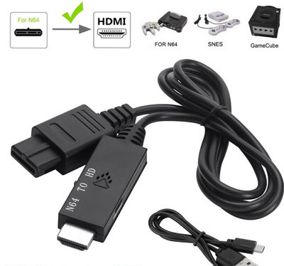 N64 To HDMI Converter HD Link Cable Lead Adapter for Gamecube Super NES ...