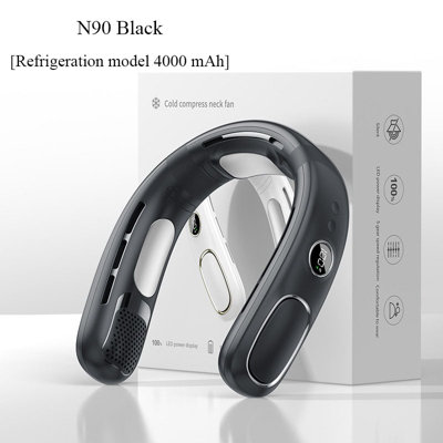 N90 Black USB Outdoor Portable Neck Cooling Mini Fan