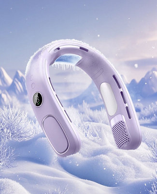 N90 Purple USB Outdoor Portable Neck Cooling Mini Fan
