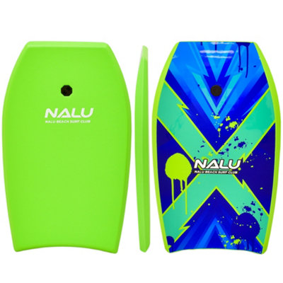 Nalu 41" Green XPE bodyboard with Leash and Crescent Tail