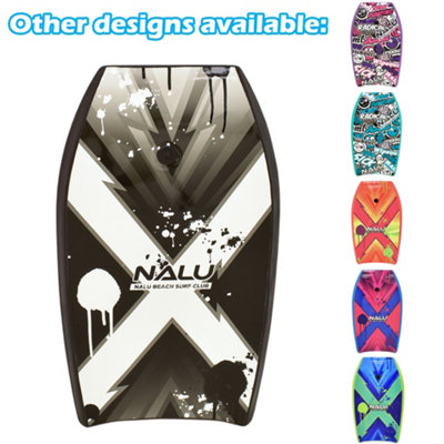 Nalu Bodyboard with Leash Body Board with Crescent Tail and XPE Core ...