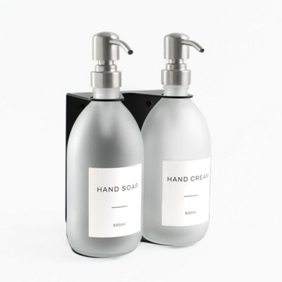 Namie Home Wall Bracket Dispenser Set - Hand Soap & Hand Cream Double ...