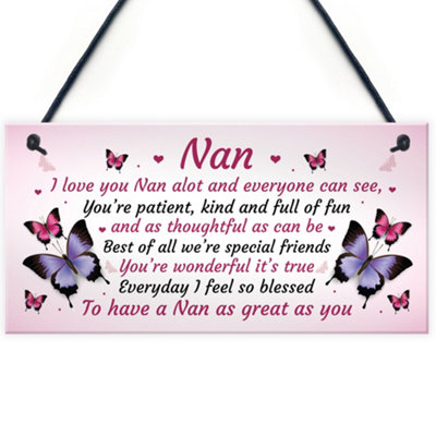 Nan Gift For Birthday Xmas Hanging Plaque Gift For Nan From ...