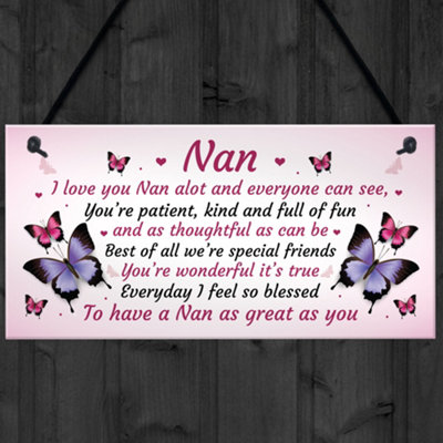 Nan Gift For Birthday Xmas Hanging Plaque Gift For Nan From ...