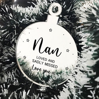 Nan Memorial Gift Engraved Hanging Bauble In Memory Plaque | DIY at B&Q