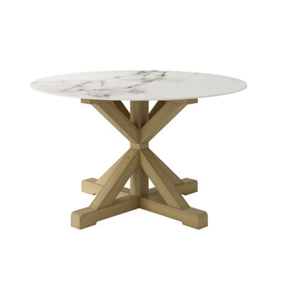 Napa Stone Dining Table Marble Effect Top Modern Style for 4-6 People