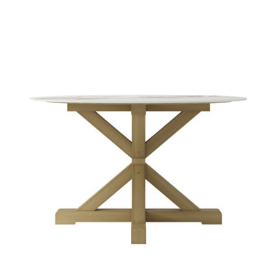 Napa Stone Dining Table Marble Effect Top Modern Style for 4-6 People