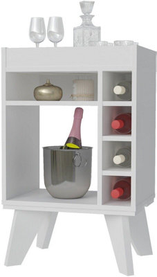 Naples Mini Bar Side Table in White Finish