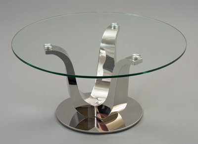 Naples Round Glass Coffee Table for Living Room | DIY at B&Q