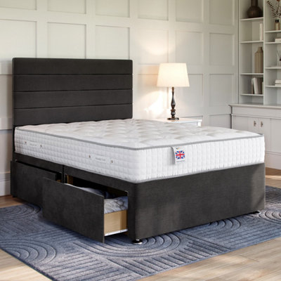 Naples Slate Platform Top Divan Bed Base 4FT Small Double with 4 ...
