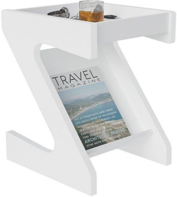 Naples Z Side Table - L40 x W45 x H55.5 cm - White | DIY at B&Q