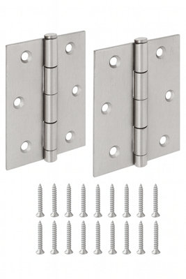 Narrow Butt Hinges 150 mm (6) Stainless Steel Pack of 5 Pairs with Screws