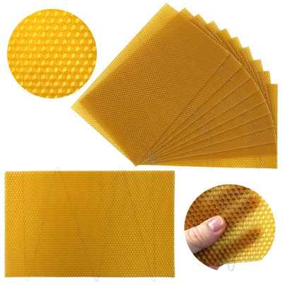 National Beehive Standard Brood Wired Wax Foundation x 10pcs