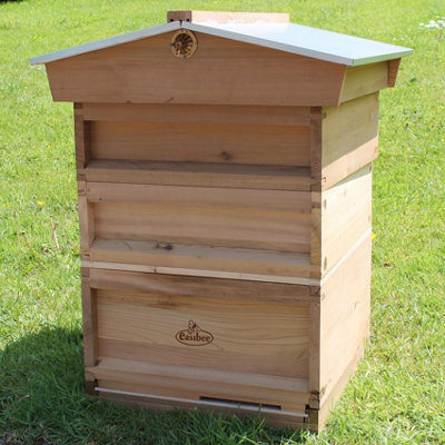 National Pine Bee Hive Starter Kit with Frames and Wax Gabled Roof