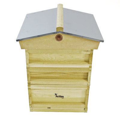 National Pine Bee Hive Starter Kit with Frames and Wax Gabled Roof