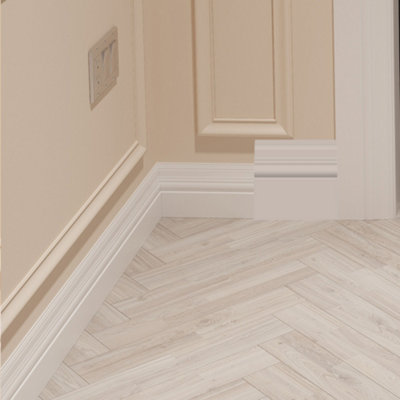 National Skirting Antique MDF Skirting Board Cover - 150mm x 25mm ...