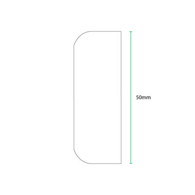 National Skirting Bullnose MDF Dado Rail - 50mm x 2300mm x 18mm x Primed