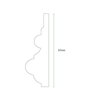 National Skirting Dado Rail MDF Wall Moulding - 57mm x 2300mm x 18mm x ...