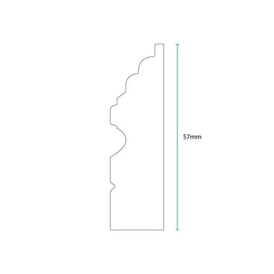 National Skirting Frontier MDF Dado Rail - 57mm x 4200mm x 18mm x Primed