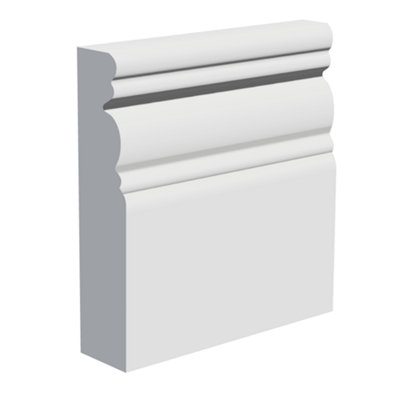 National Skirting Square V-Groove MDF Skirting Board - 250mm x 18mm x ...