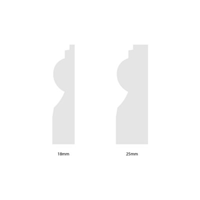 National Skirting Torus MDF Architrave - 95mm x 18mm x 3040mm, Primed ...