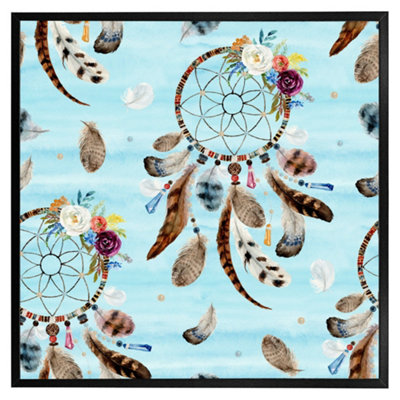NATIVE AMERICAN TRIBE DECOR (PICUTRE FRAME) / 20X20" / BLACK