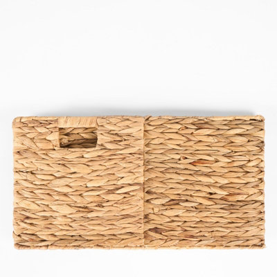 Natural 1 x Storage Cube Folding Rope Organiser Woven Wicker Hamper ...