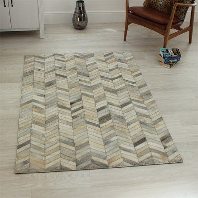 Natural Abstract Handmade Luxurious Modern Cowhide Rug For Living Room ...