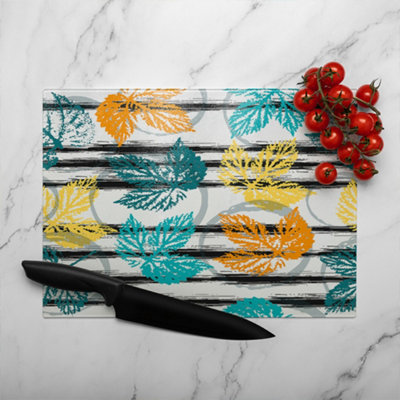 Natural Autumn Glass Chopping Board