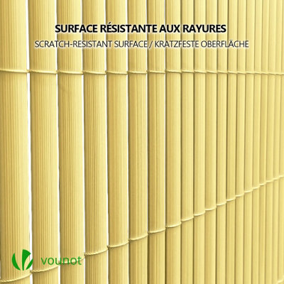 Natural Bamboo effect Privacy Screening Fence 80 x 300 cm Reinforced PVC