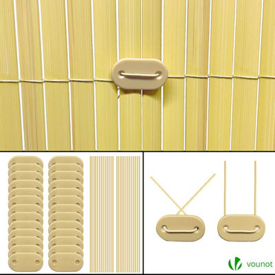 Natural Bamboo effect Privacy Screening Fence 80 x 300 cm Reinforced PVC
