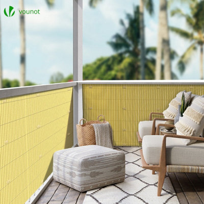 Natural Bamboo effect Privacy Screening Fence 80 x 300 cm Reinforced PVC