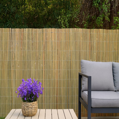 Natural Bamboo Slat Fence, reed Privacy Screen (1.5m x 4m)