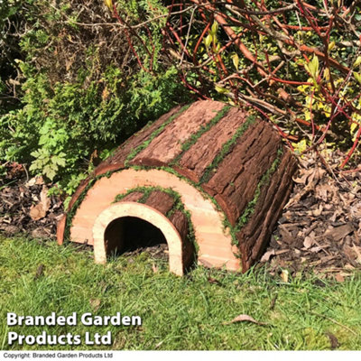 Natural Bark & Moss Hedgehog House Safe Outdoor Hibernation Wildlife ...