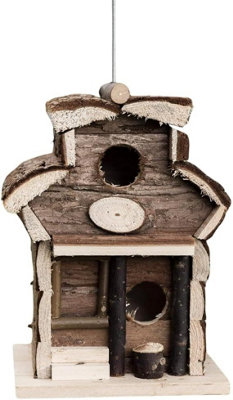Natural Bird Box House Hotel - Traditional Wooden Box Bird Houses for ...