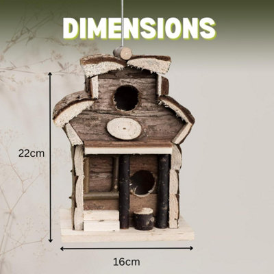 Natural Bird Box House Hotel - Traditional Wooden Box Bird Houses for ...