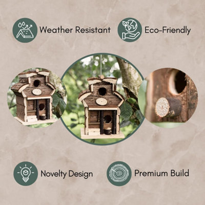 Natural Bird Box House Hotel - Traditional Wooden Box Bird Houses for ...