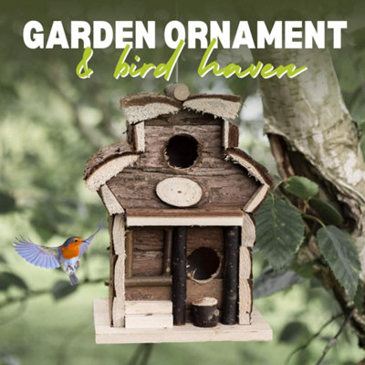 Natural Bird Box House Hotel - Traditional Wooden Box Bird Houses for ...