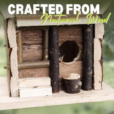 Natural Bird Box House Hotel - Traditional Wooden Box Bird Houses for ...