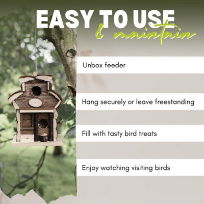 Natural Bird Box House Hotel - Traditional Wooden Box Bird Houses for ...