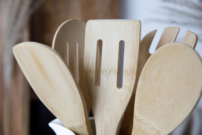 Natural Elements Eco-Friendly 5-Piece Bamboo Kitchen Utensil Set