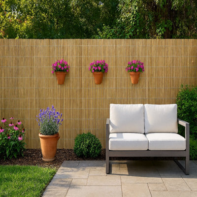 Natural Fence Bamboo slat, Privacy Screen outdoor , Natural peeled ...