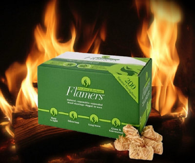 Natural Flamers Wood Wool Firelighters Box Of 200 For Stoves Wood ...