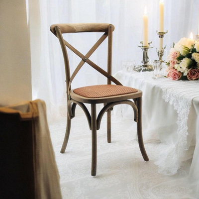 NATURAL FRENCH CROSS BACK CHAIR